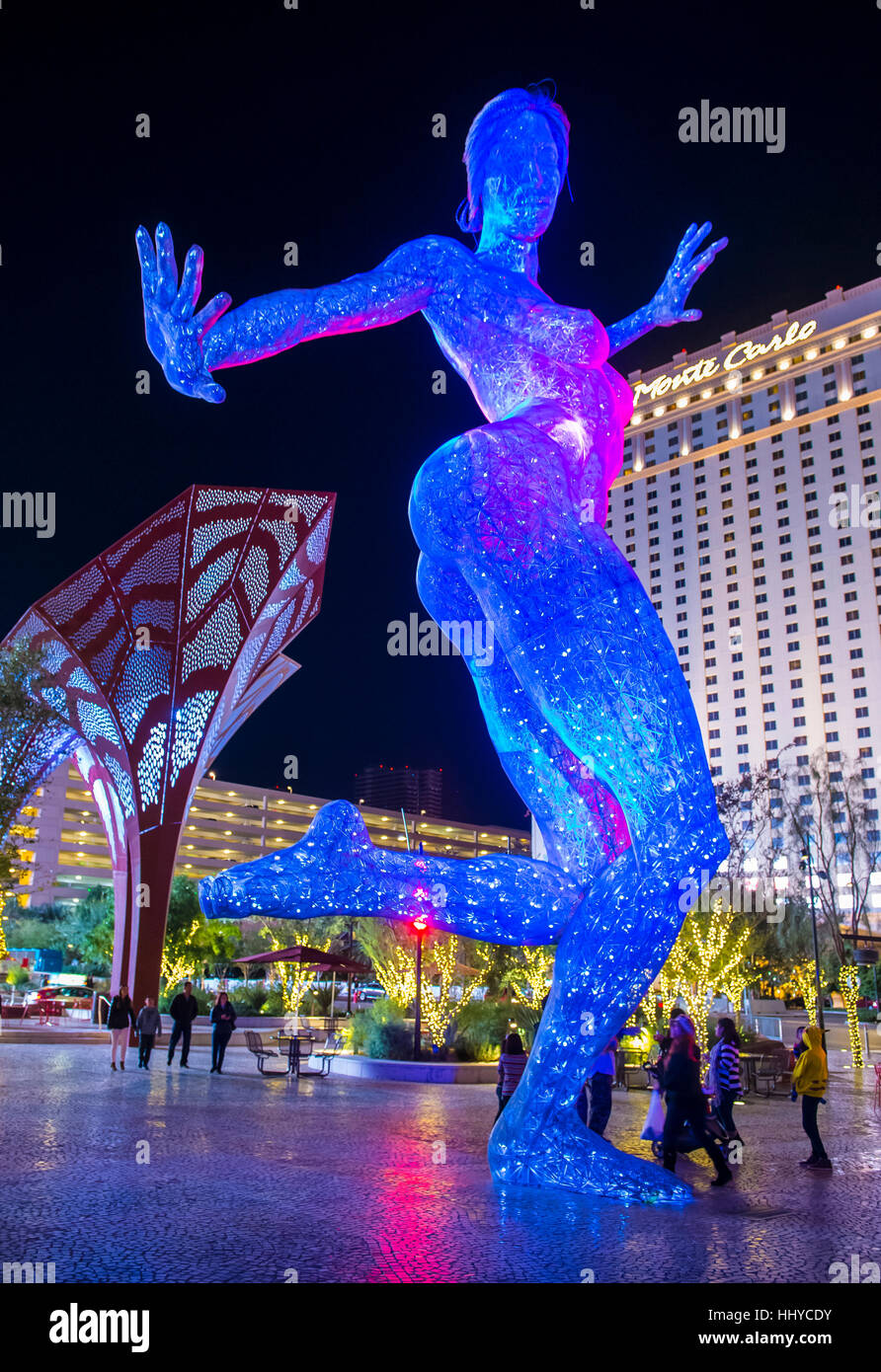 The Bliss Dance Sculpture display at the T-Mobile park in Las Vegas ...