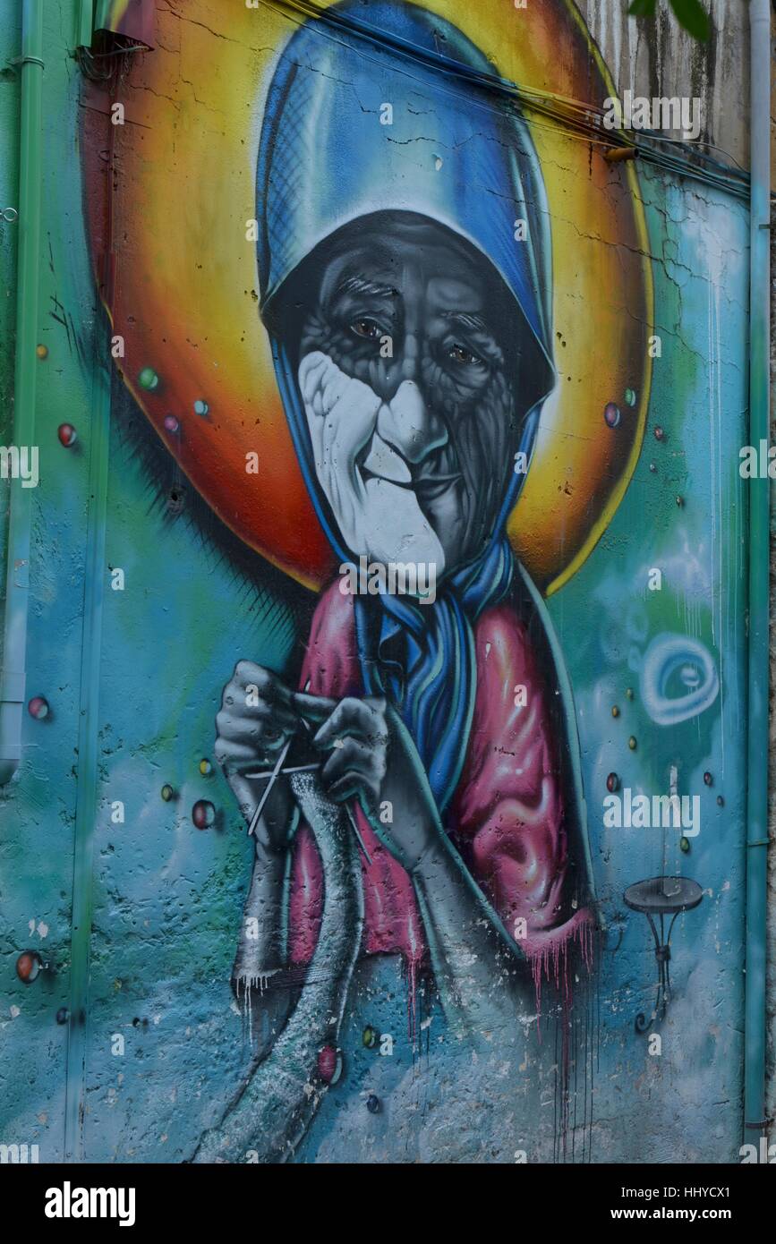 Old Lady Graffiti Art Stock Photo - Alamy