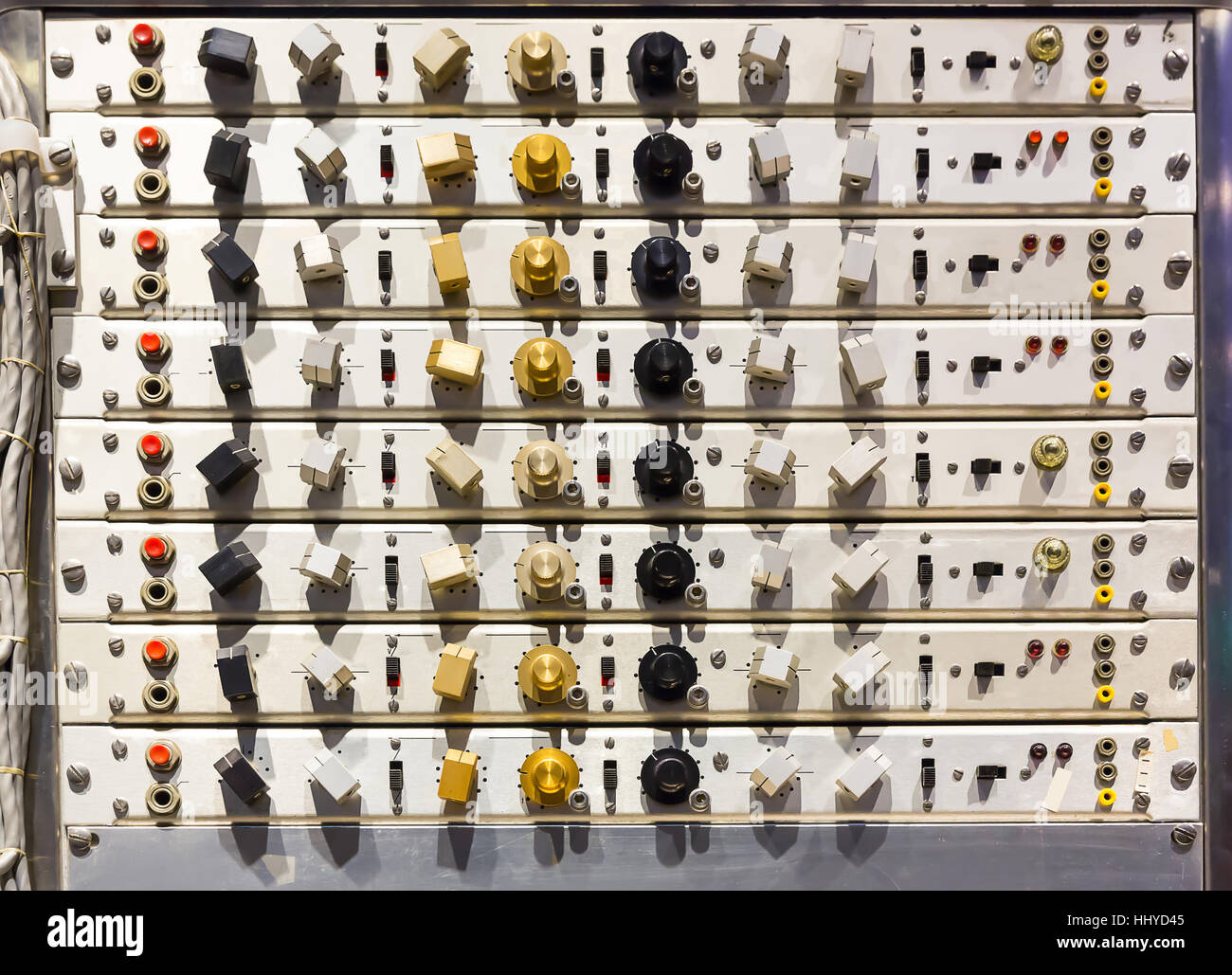 Retro control panel with switchers and buttons Stock Photo - Alamy