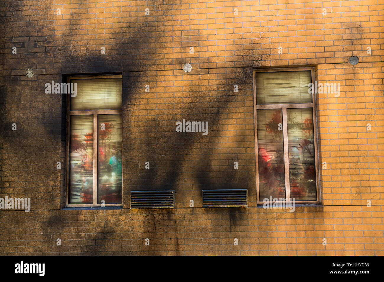 Grunge brick wall with window Stock Photo - Alamy