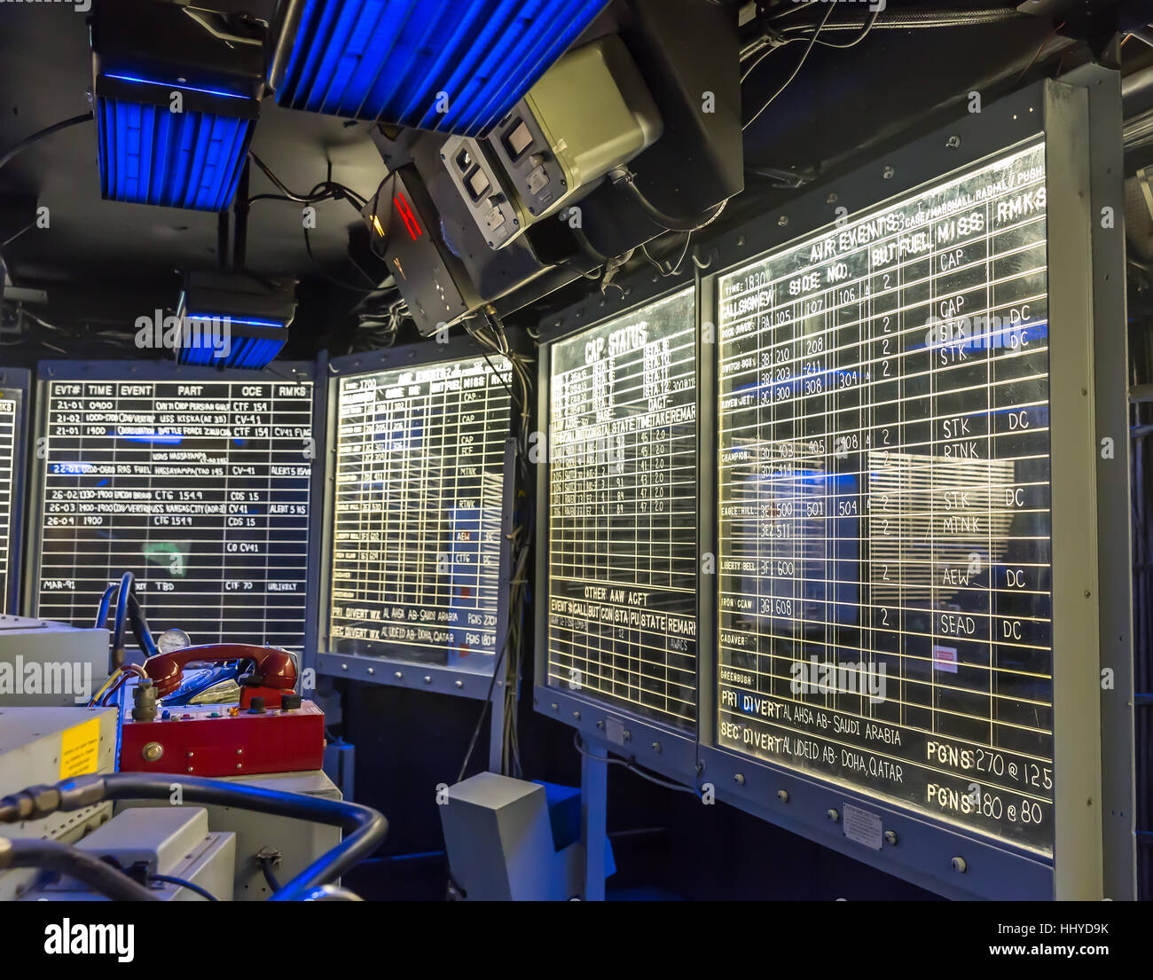 Capitan's brige control panel on aircraft carrier Stock Photo - Alamy