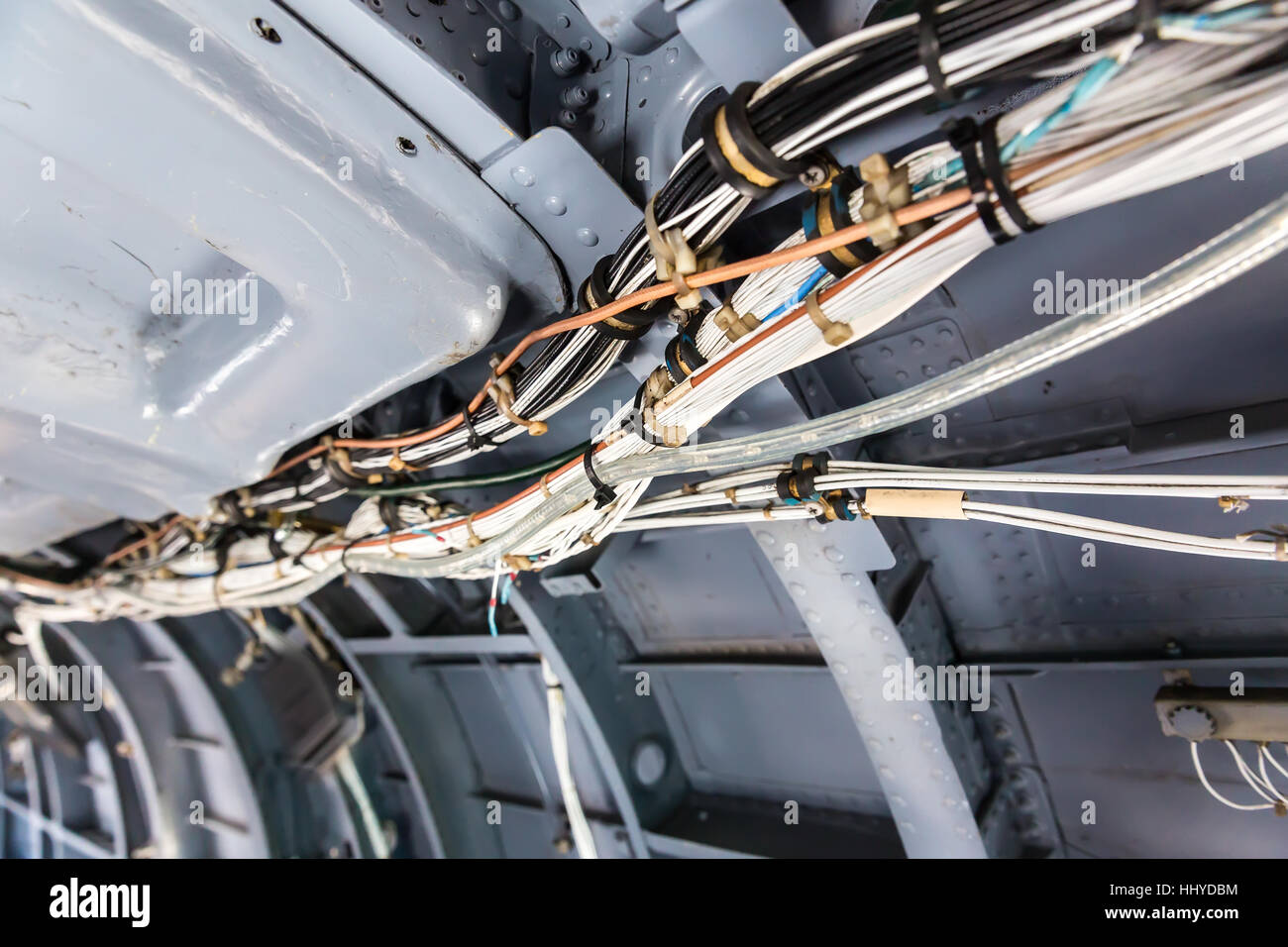 Military helicopter wiring Stock Photo - Alamy