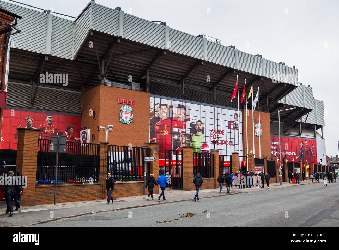 Walton Breck Road empties as the last few fans make their way into ...