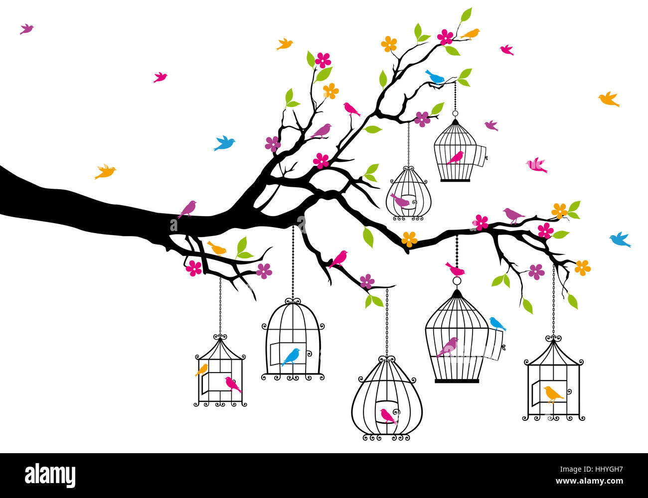 tree, garden, animal, bird, freedom, liberty, spring, nature, blue ...