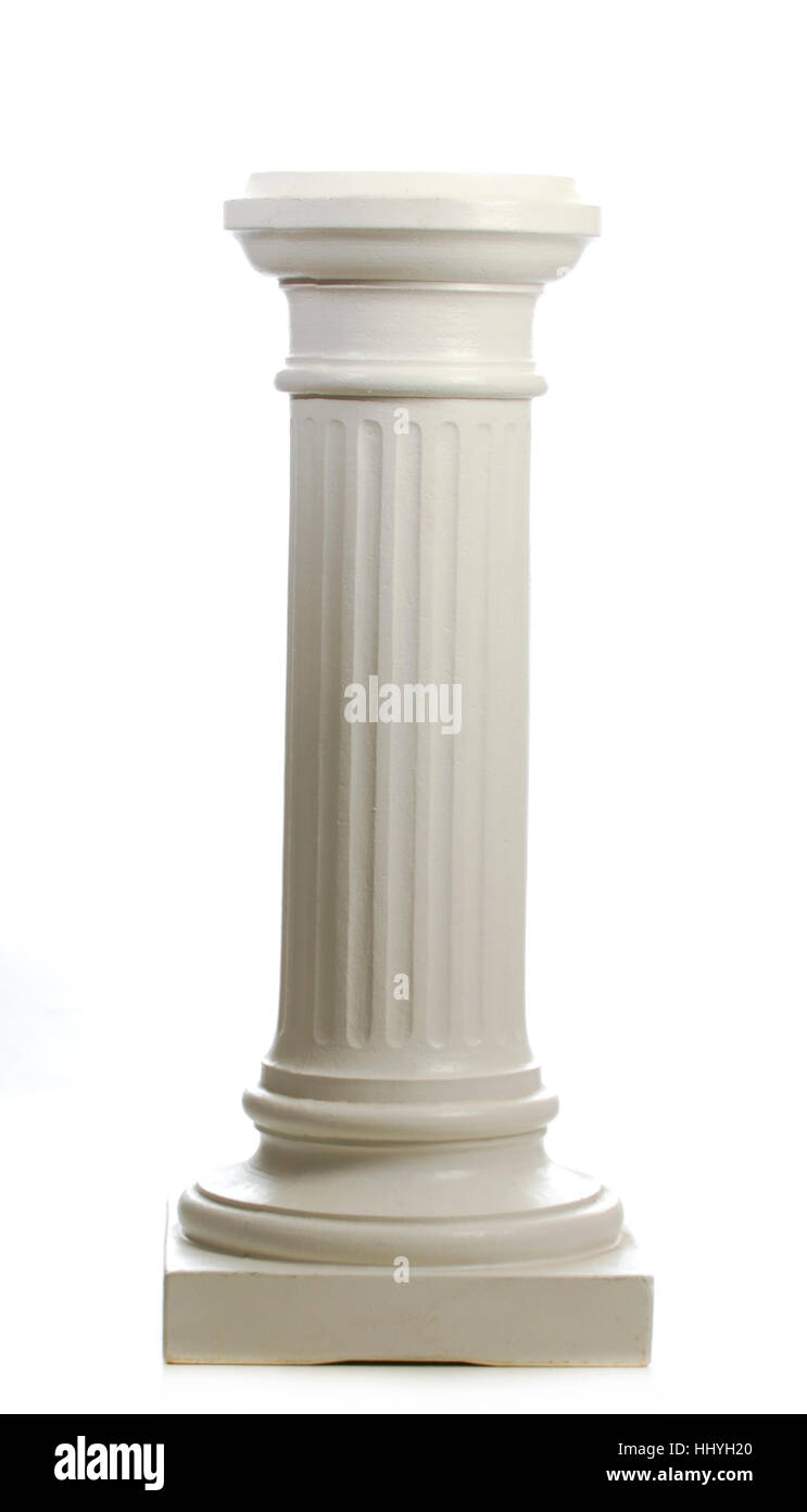 pillar isolated on white background with reflection Stock Photo - Alamy