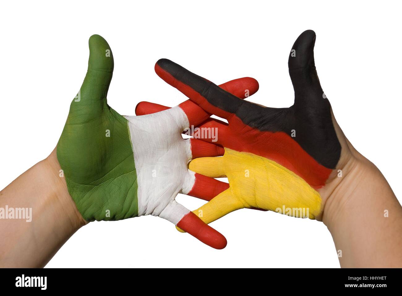 Flags handshake italy hi-res stock photography and images - Alamy