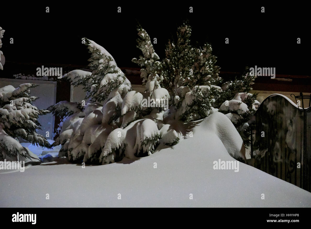 Night scenes in the winter very beautiful Stock Photo - Alamy