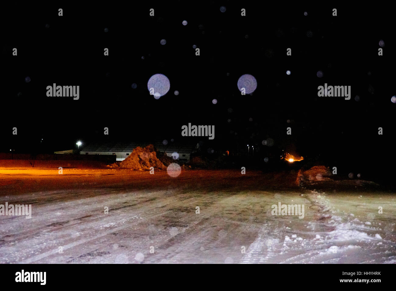Night scenes in the winter very beautiful Stock Photo - Alamy