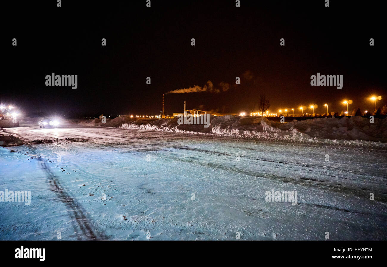 Night scenes in the winter very beautiful Stock Photo - Alamy