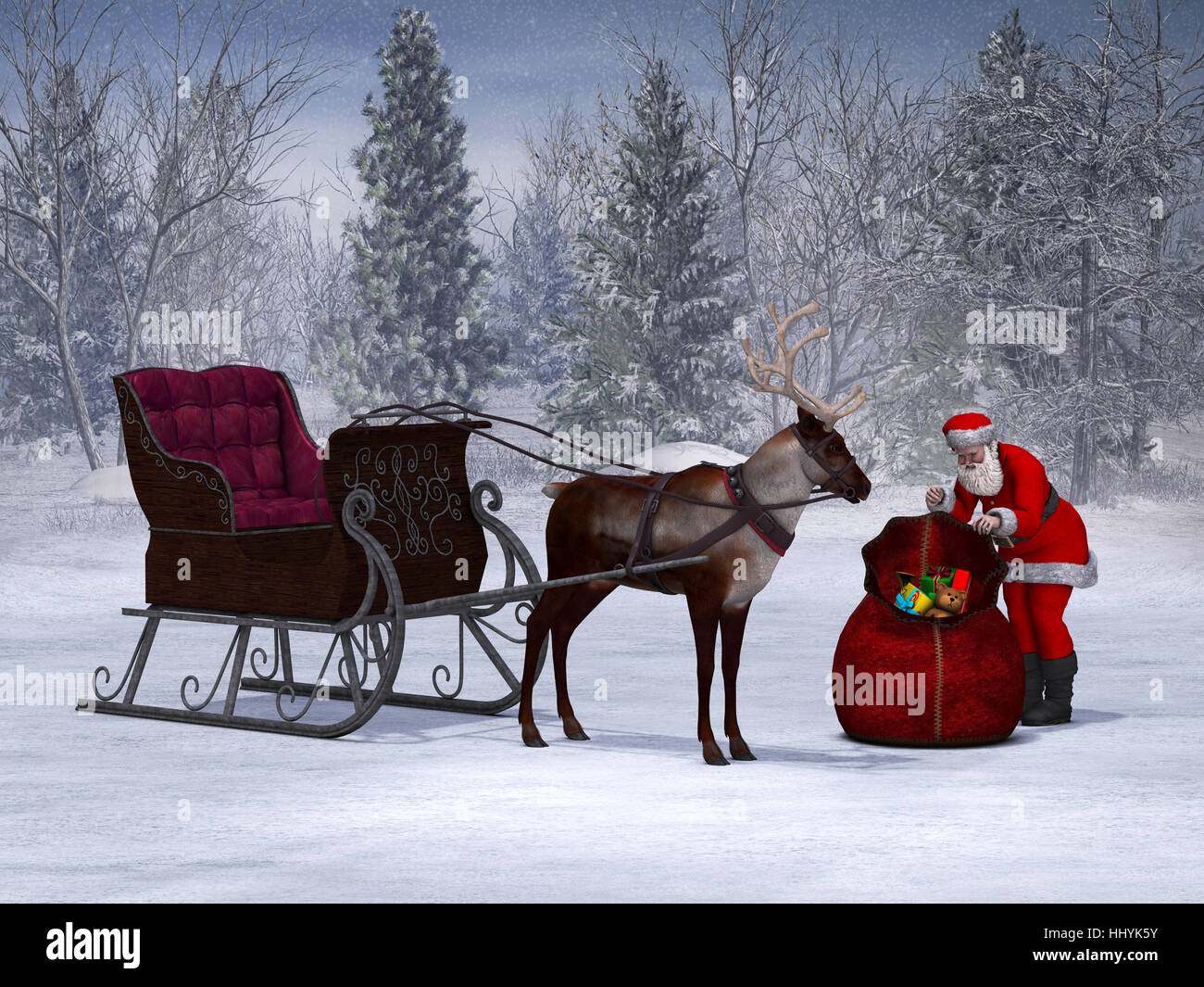 Christmas sleigh hi-res stock photography and images - Alamy