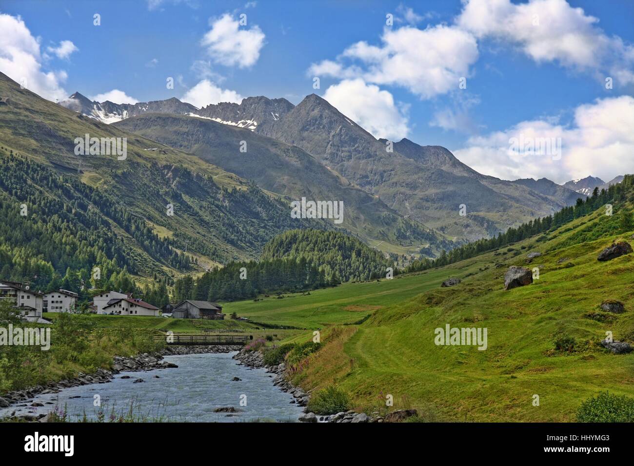 Beautiful Alpine landscape in summer Stock Photo - Alamy