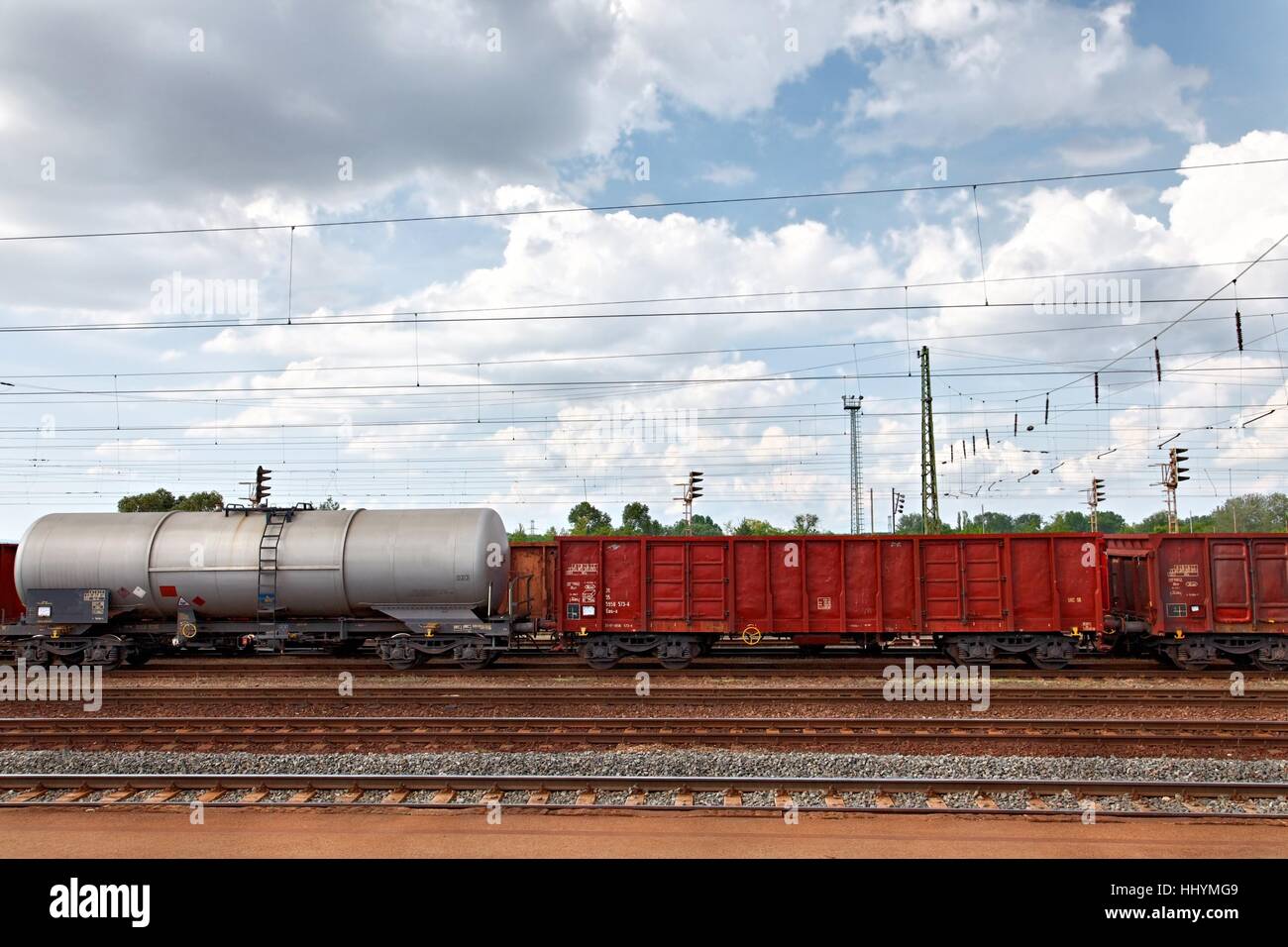 Freight wagons on the railroad Stock Photo - Alamy