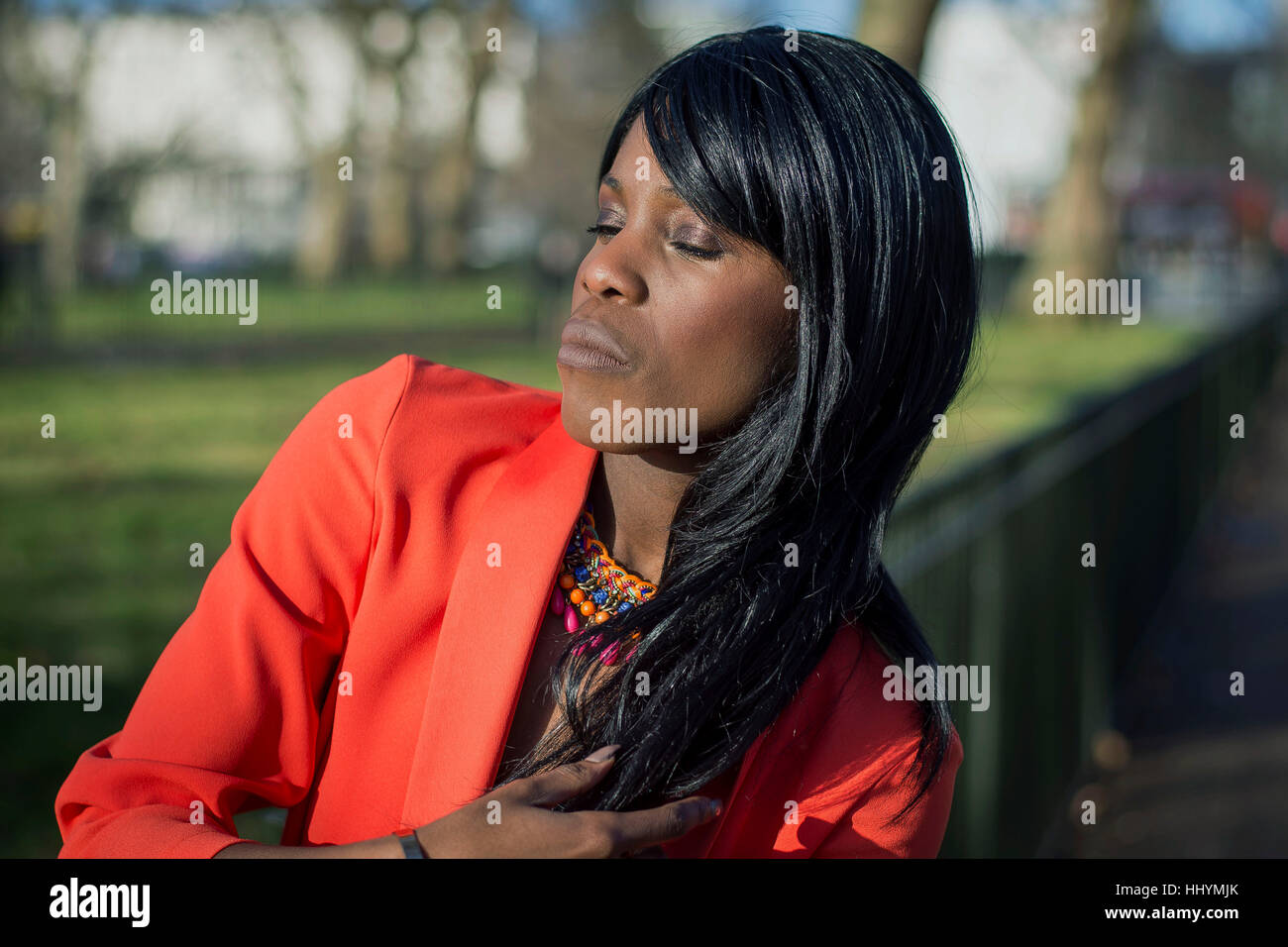 Beautiful model in London Stock Photo - Alamy
