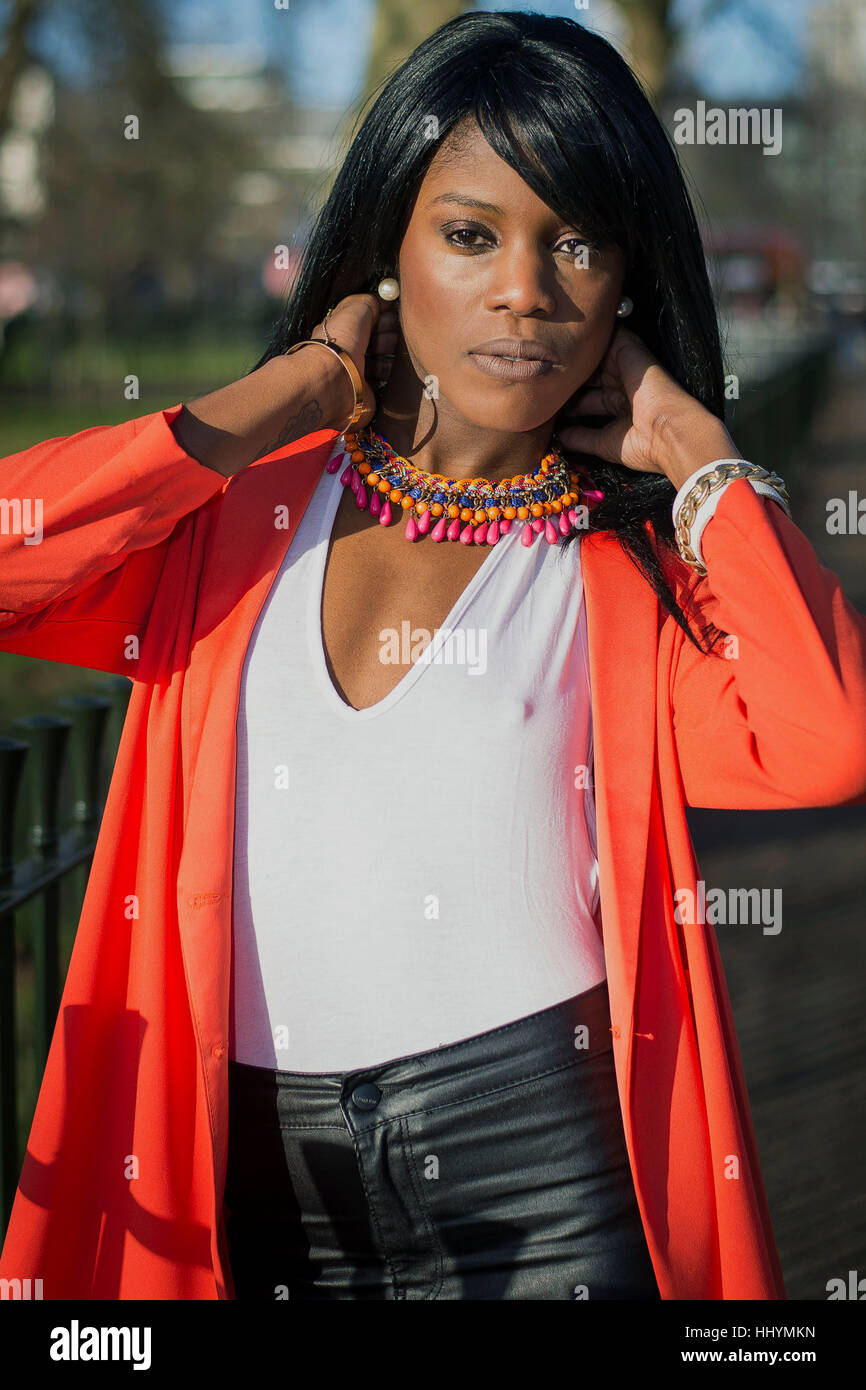 Beautiful model in London Stock Photo - Alamy