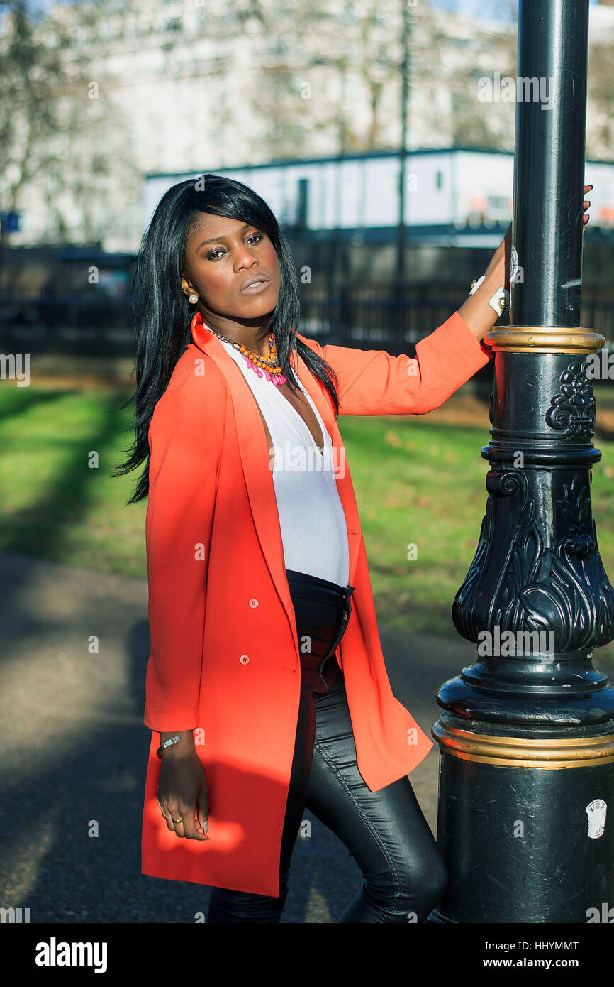 Beautiful model in London Stock Photo - Alamy