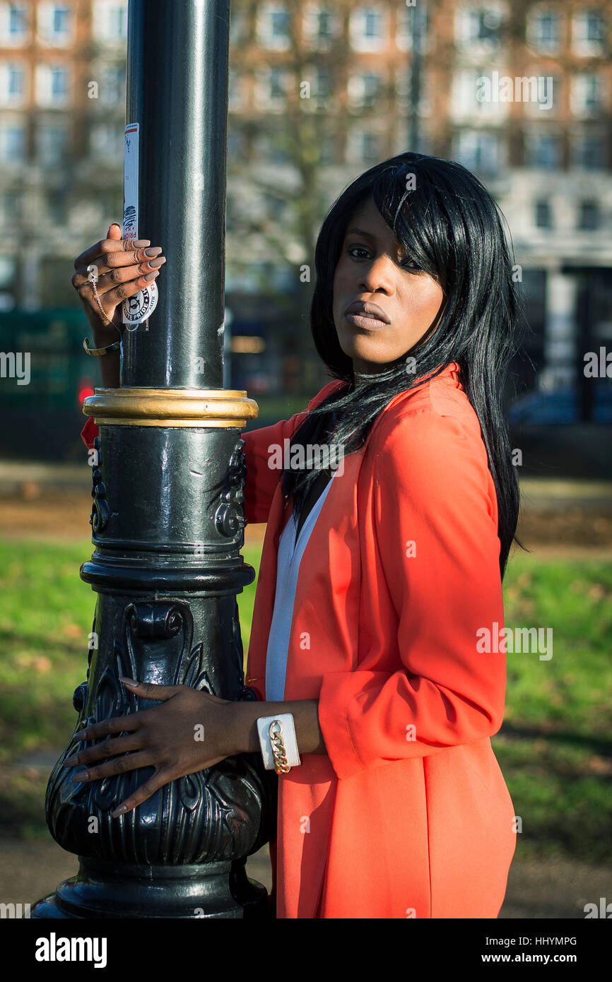 Beautiful model in London Stock Photo - Alamy