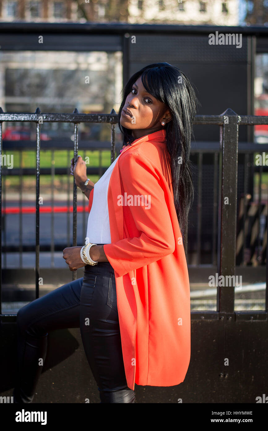 Beautiful model in London Stock Photo - Alamy