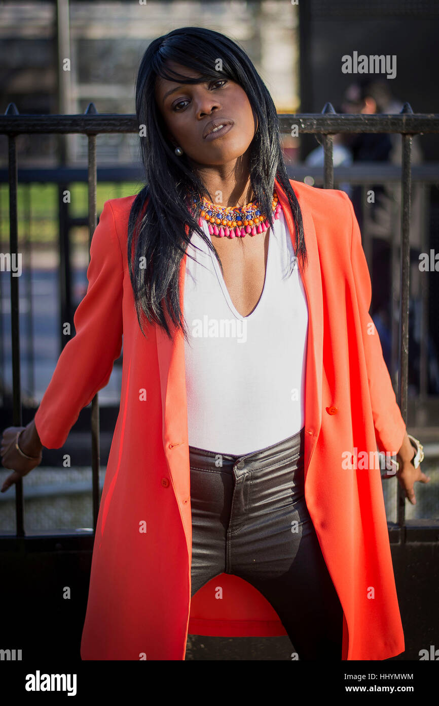 Beautiful model in London Stock Photo - Alamy