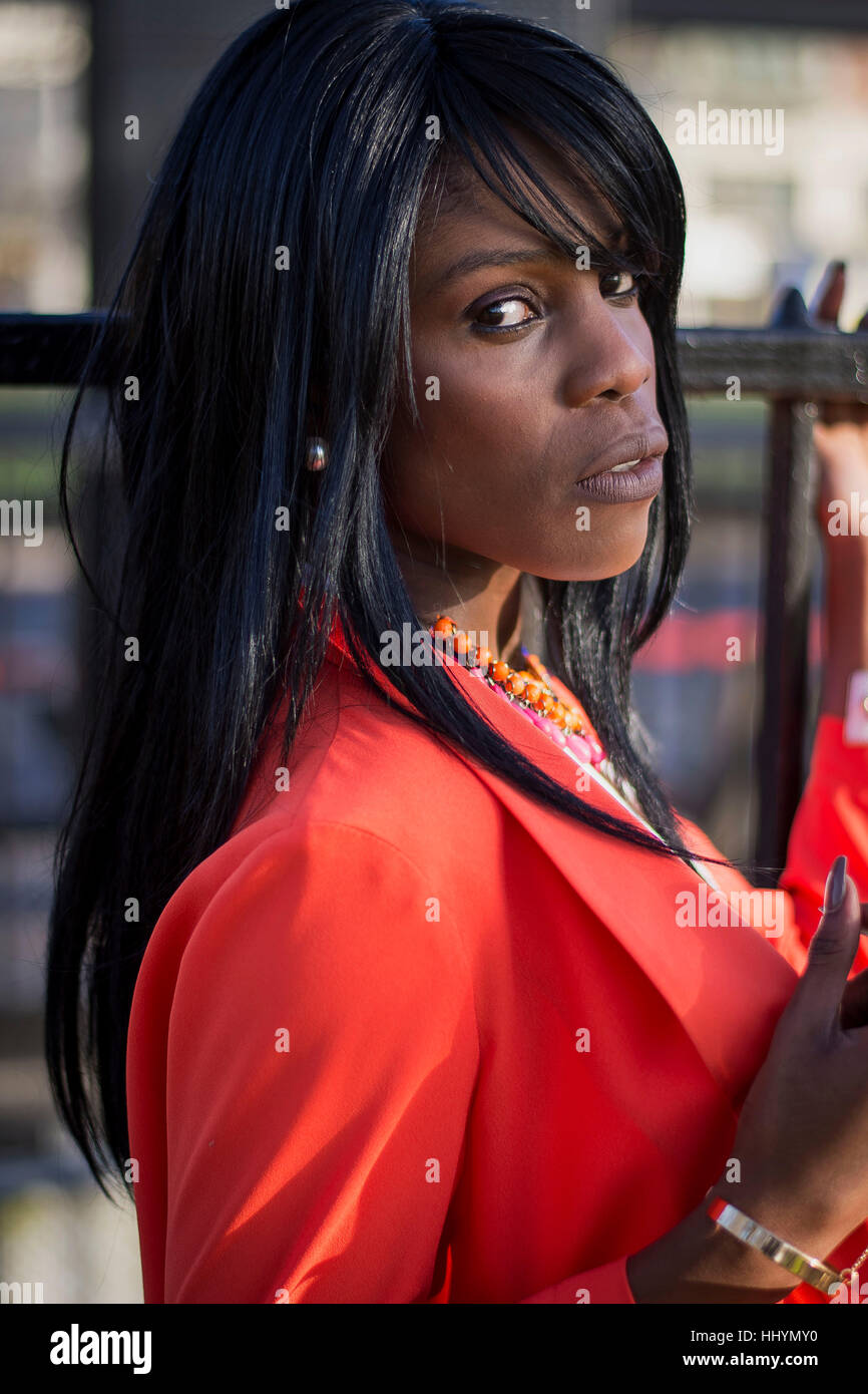 Beautiful model in London Stock Photo - Alamy