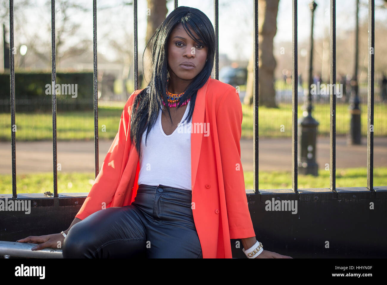 Beautiful model in London Stock Photo - Alamy