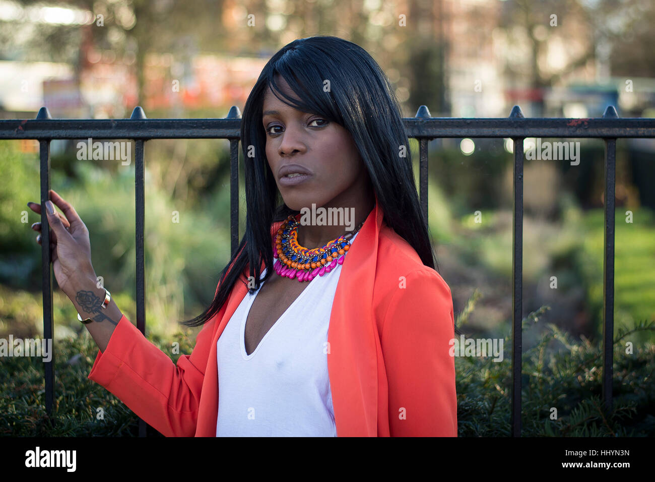 Beautiful model in London Stock Photo - Alamy