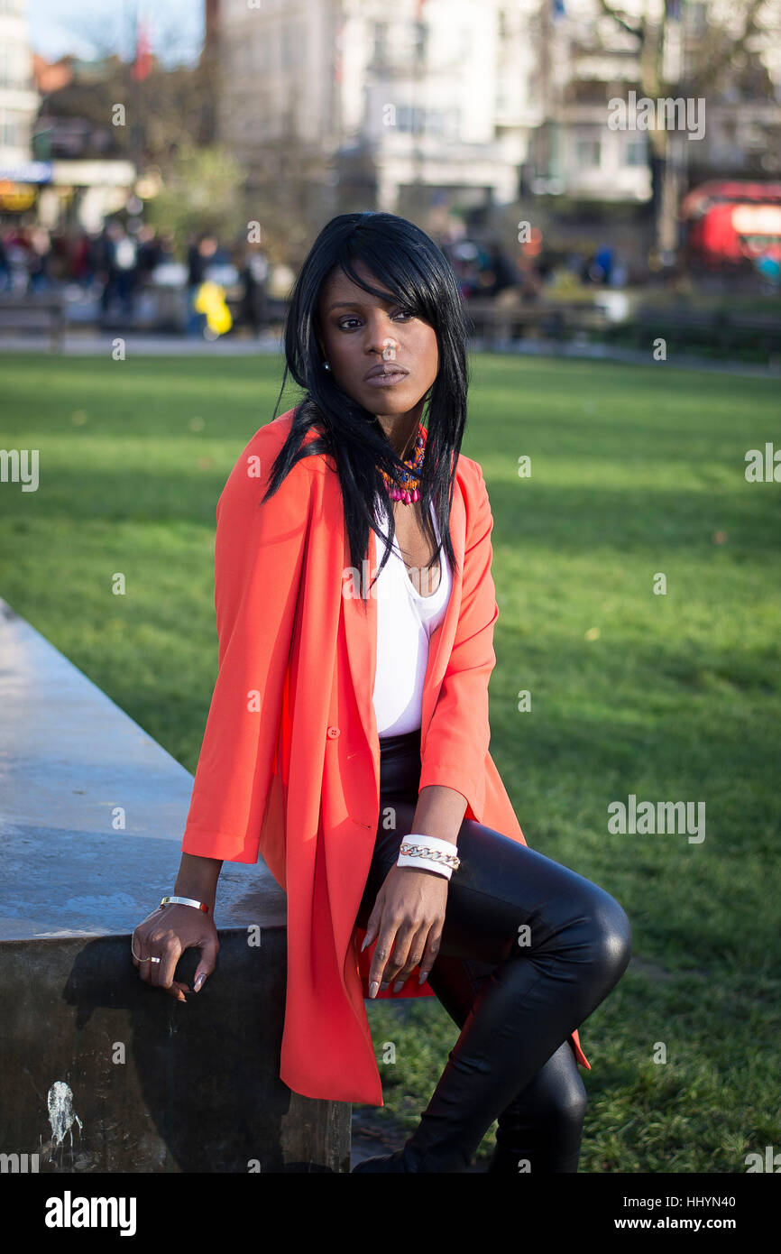 Beautiful model in London Stock Photo - Alamy