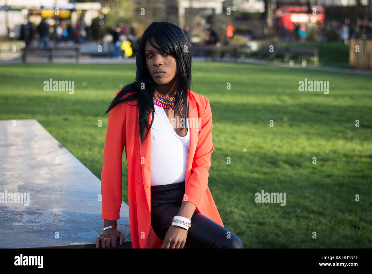 Beautiful model in London Stock Photo - Alamy