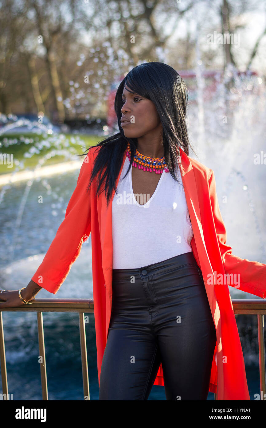 Beautiful model in London Stock Photo - Alamy