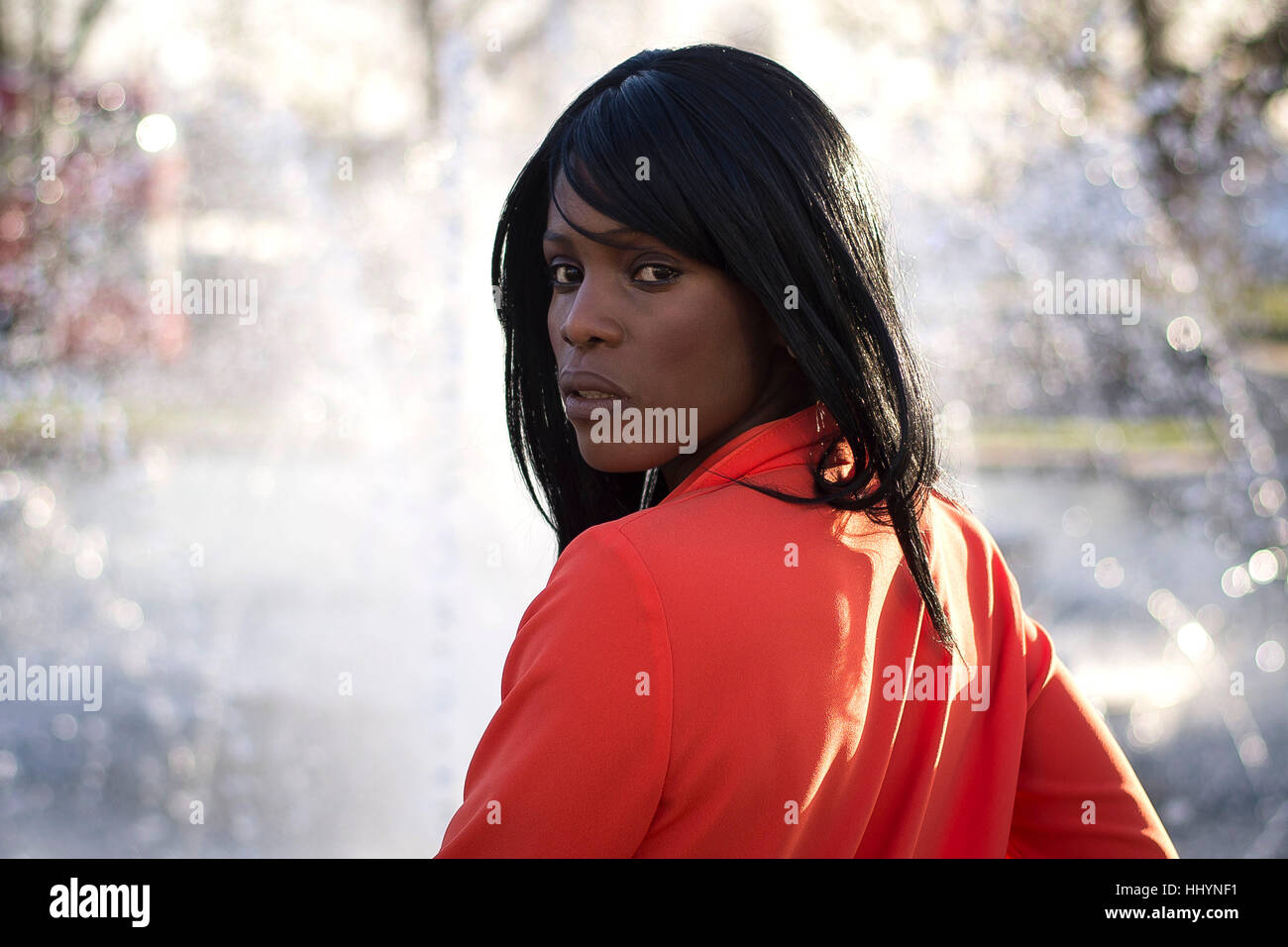 Beautiful model in London Stock Photo - Alamy