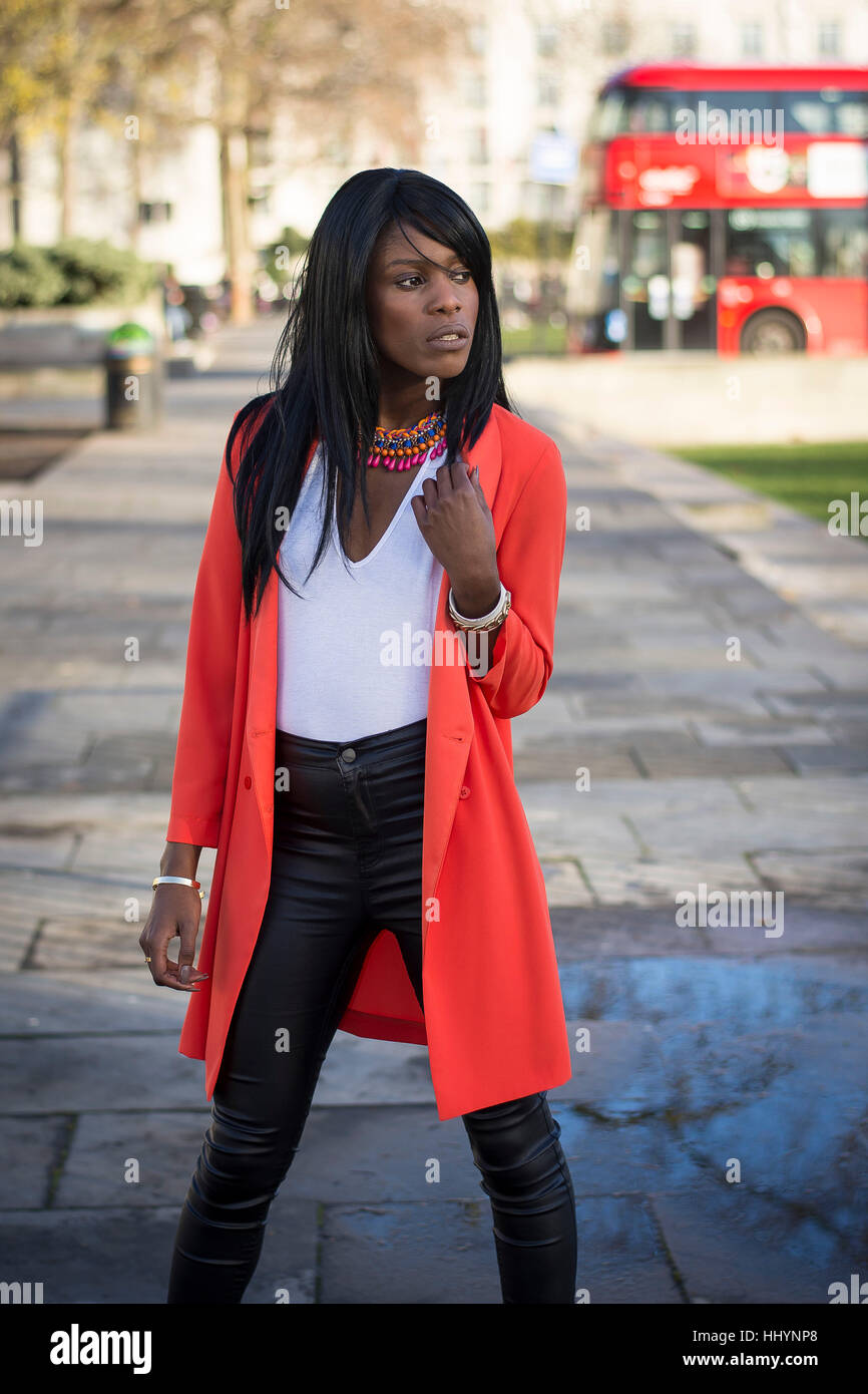 Beautiful model in London Stock Photo - Alamy