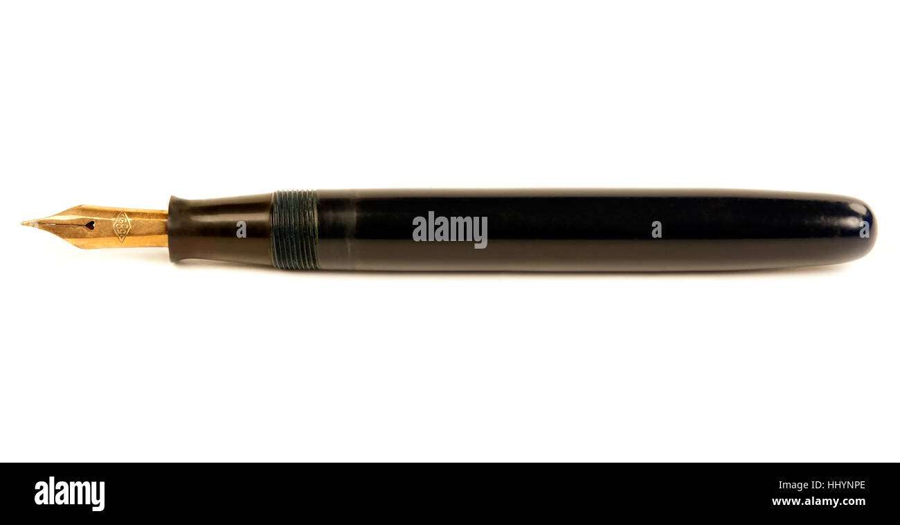 Old golden fountain pen Cut Out Stock Images & Pictures - Alamy