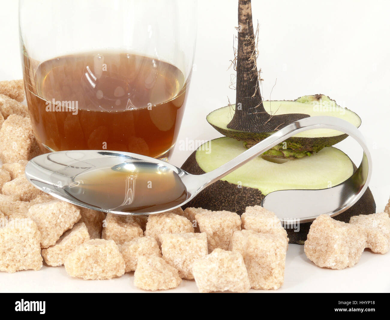 production of natural cough syrup from winter radish Stock Photo - Alamy