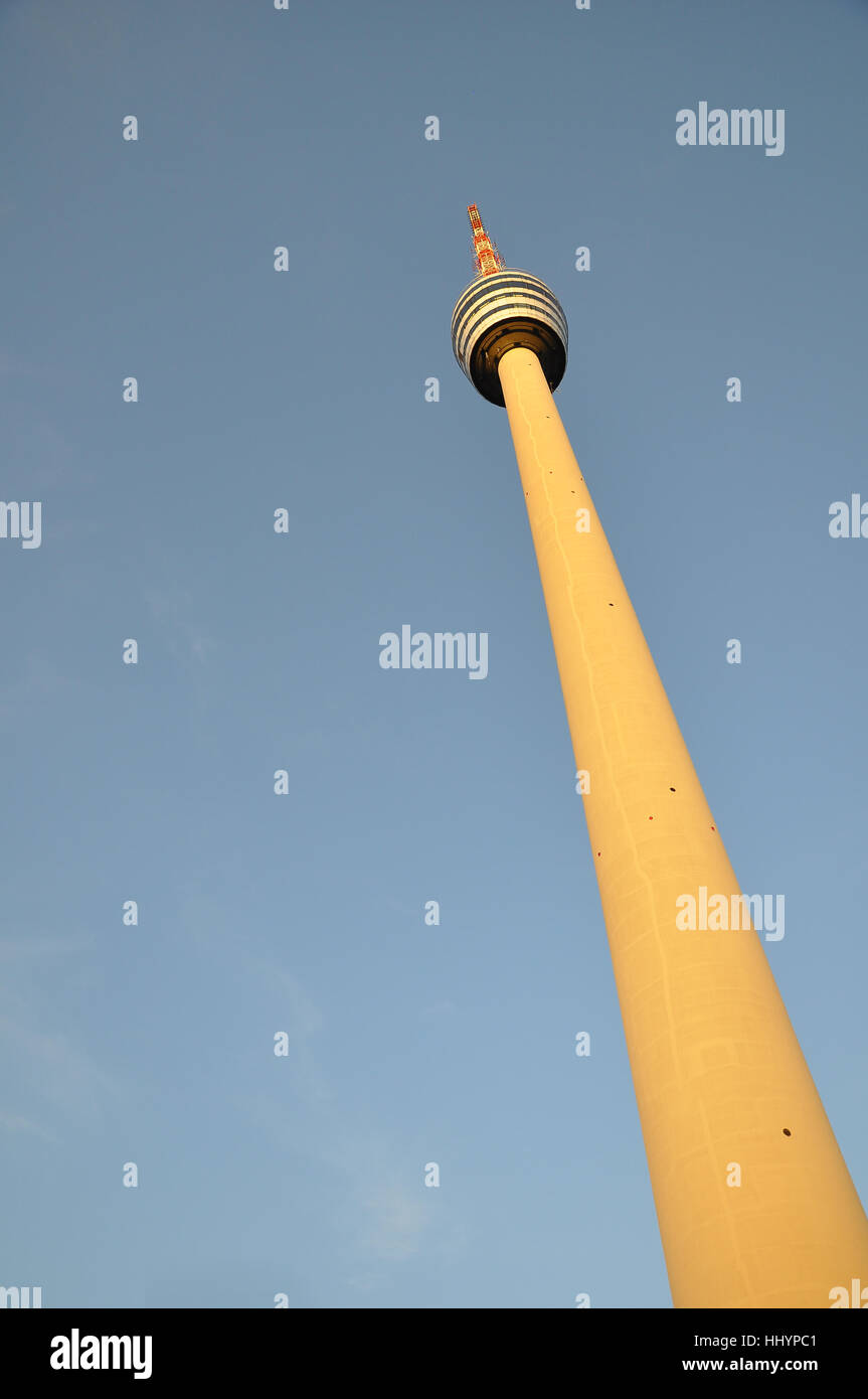 tower, stuttgart, television tower, radio tower, emblem, bathing, tower ...