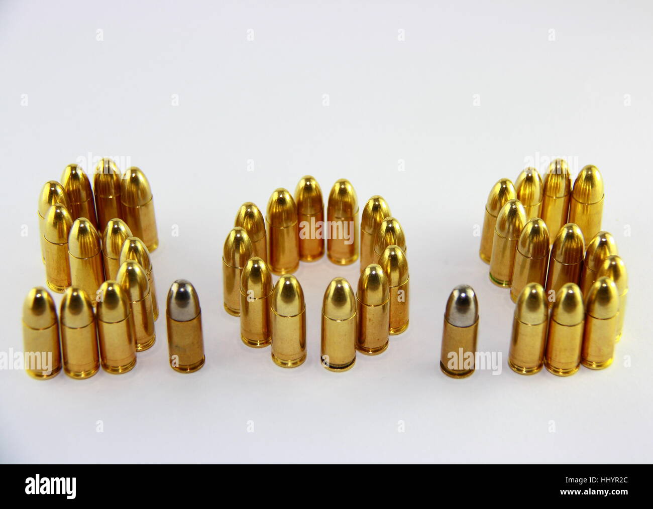 different bullets on white isolated background Stock Photo - Alamy