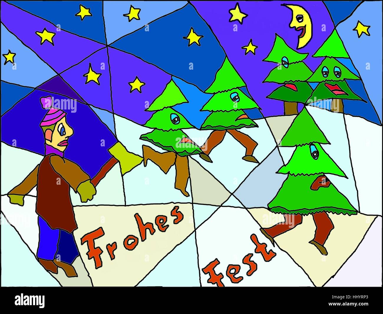 christmas nightmare in the forest 2 Stock Photo - Alamy