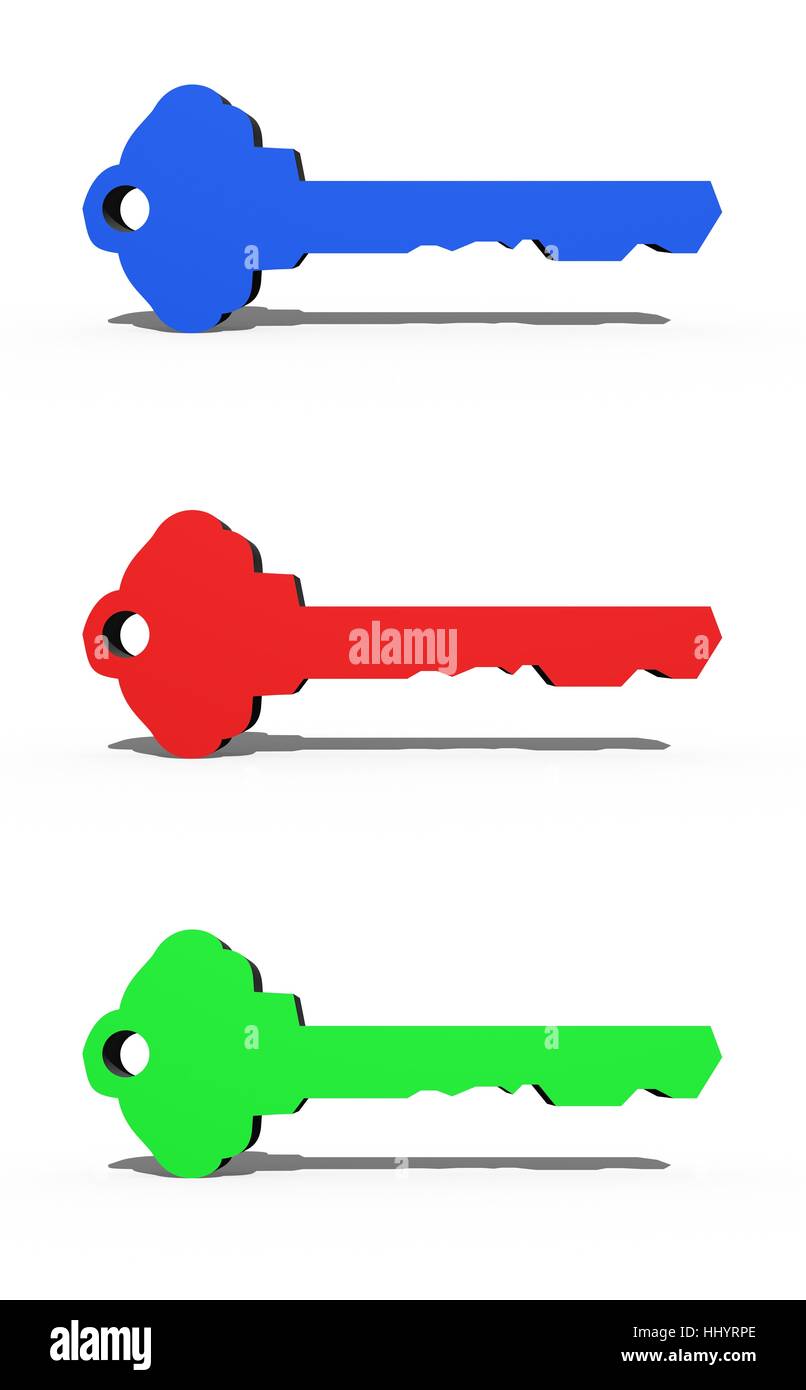 3D keys isolated against a white background Stock Photo - Alamy