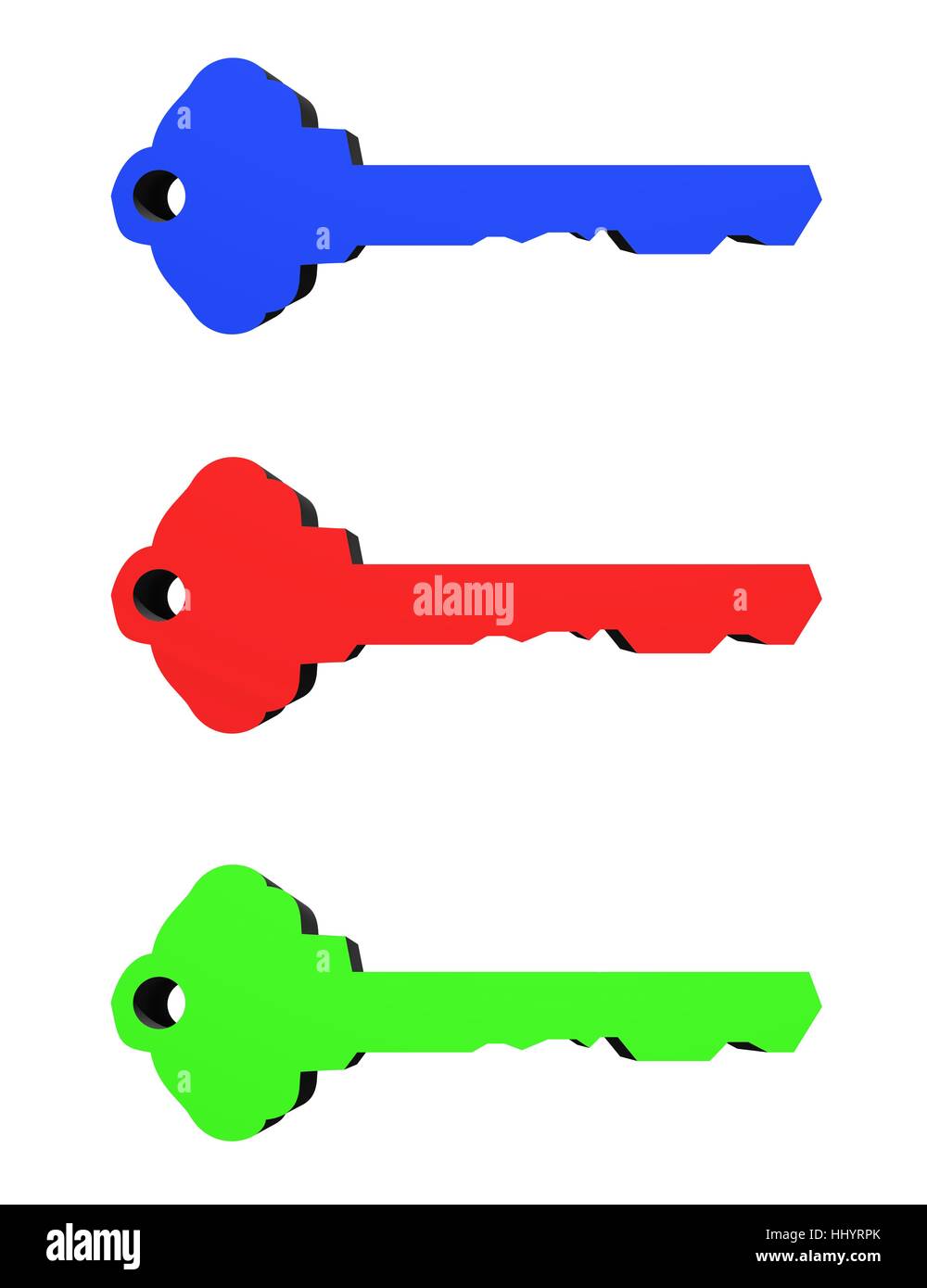3D keys isolated against a white background Stock Photo - Alamy