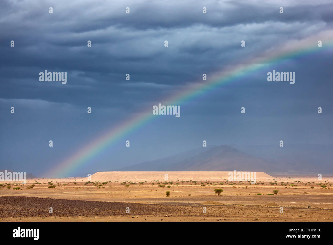 desert, wasteland, rainbow, weather, landscape, scenery, countryside ...