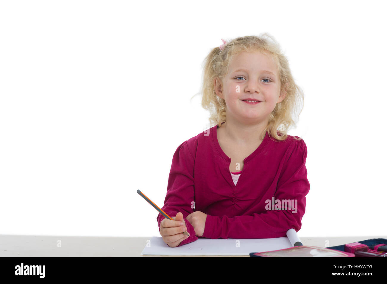 child with crayons Stock Photo - Alamy
