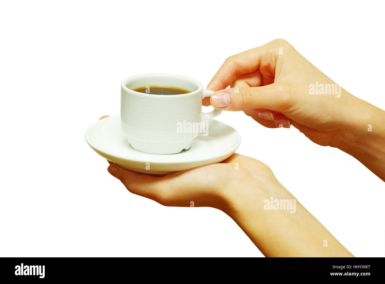 Two hands holding a cup of fresh coffee Stock Photo - Alamy