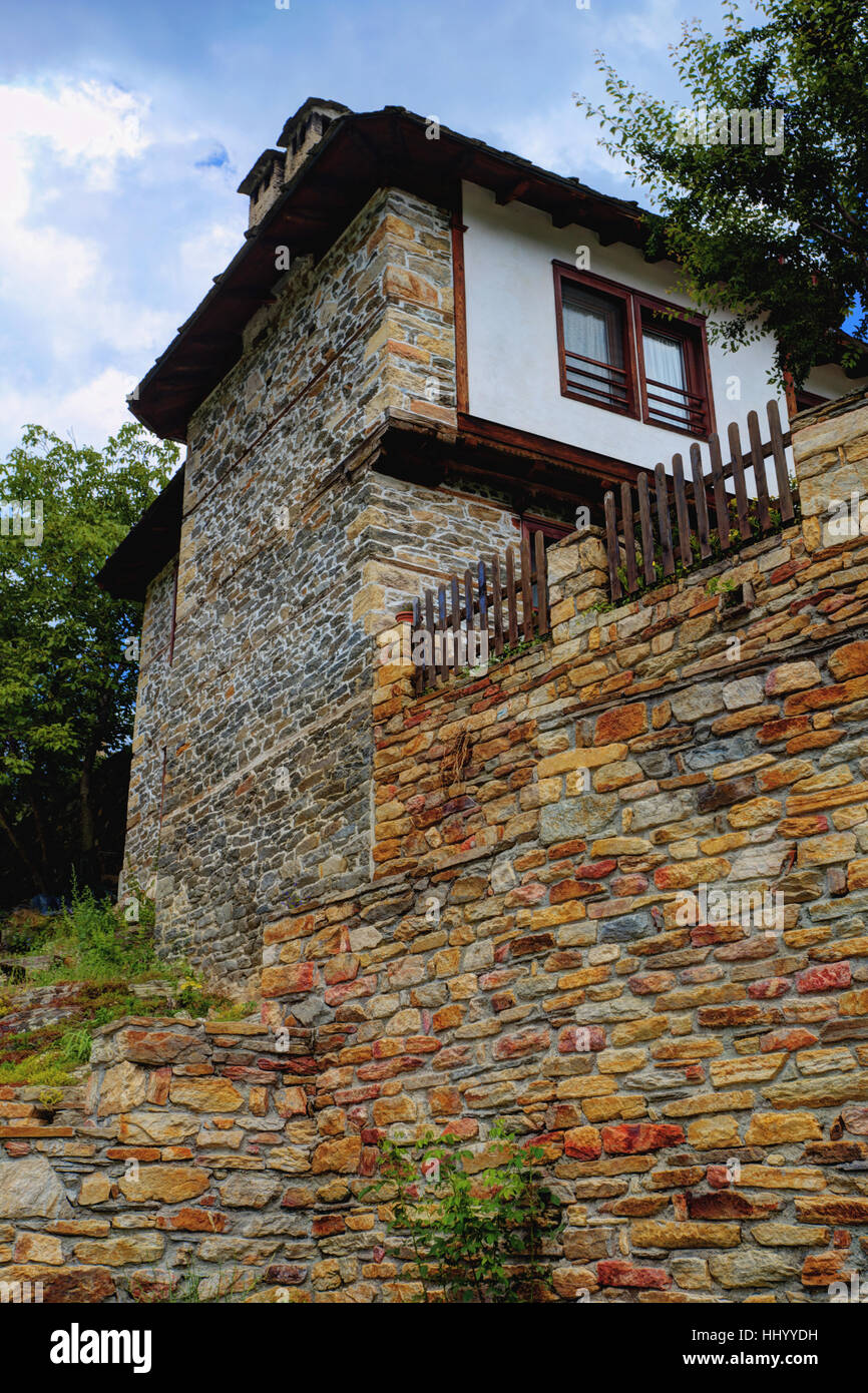 Stylish stone house Stock Photo - Alamy