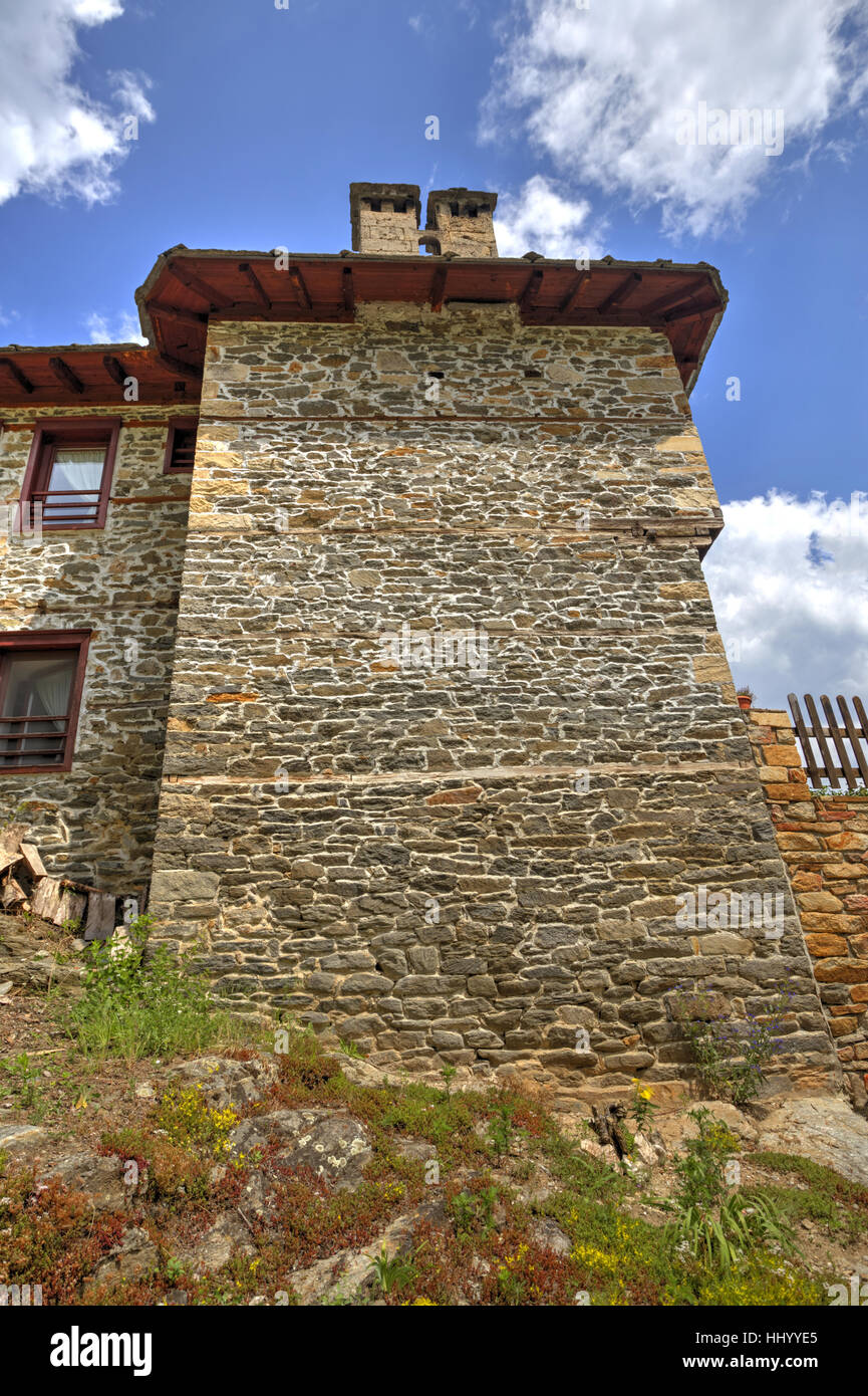 Stylish stone house Stock Photo - Alamy