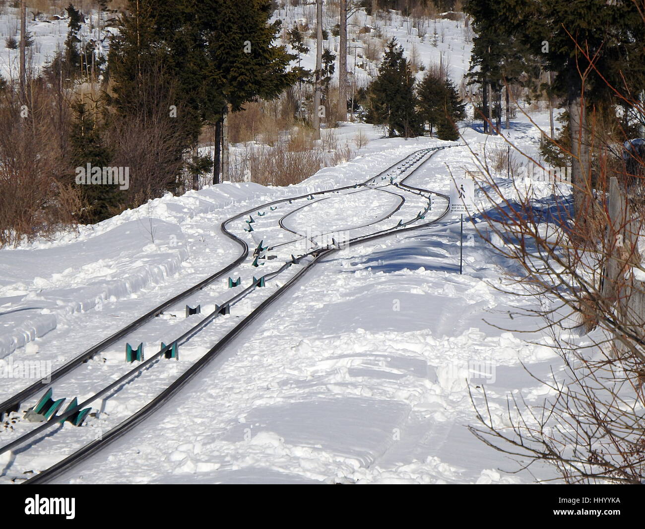 mountain funicular railway, Beautiful winter landscape in the mountains ...