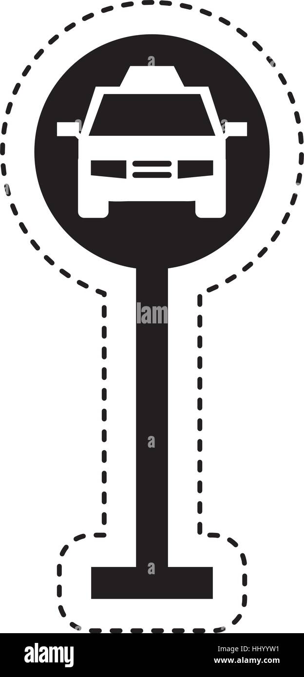 taxi parking zone sign isolated icon vector illustration design Stock ...