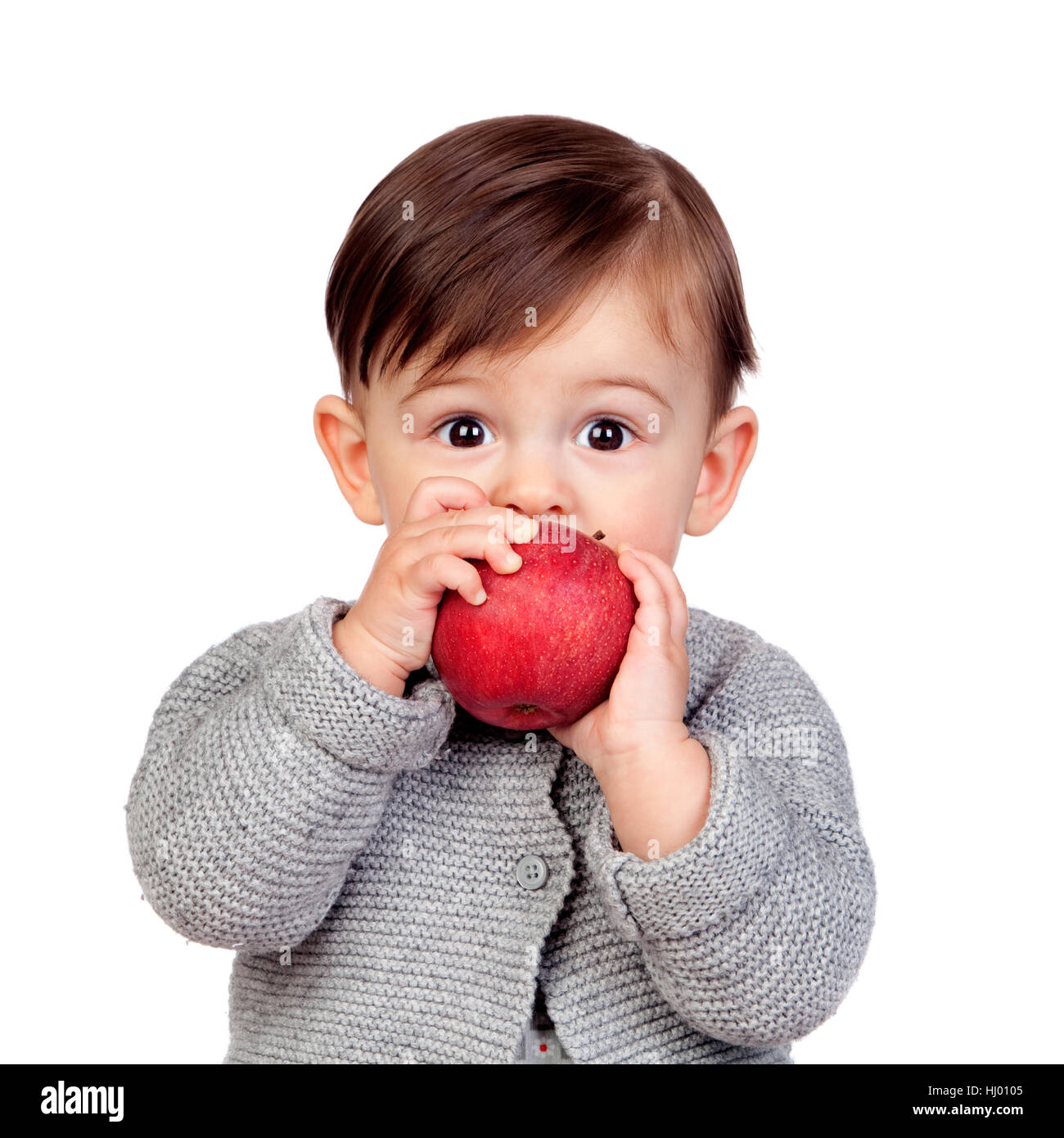 baby, fruit, adorable, nutrition, eating, eat, eats, apple, red, humans ...