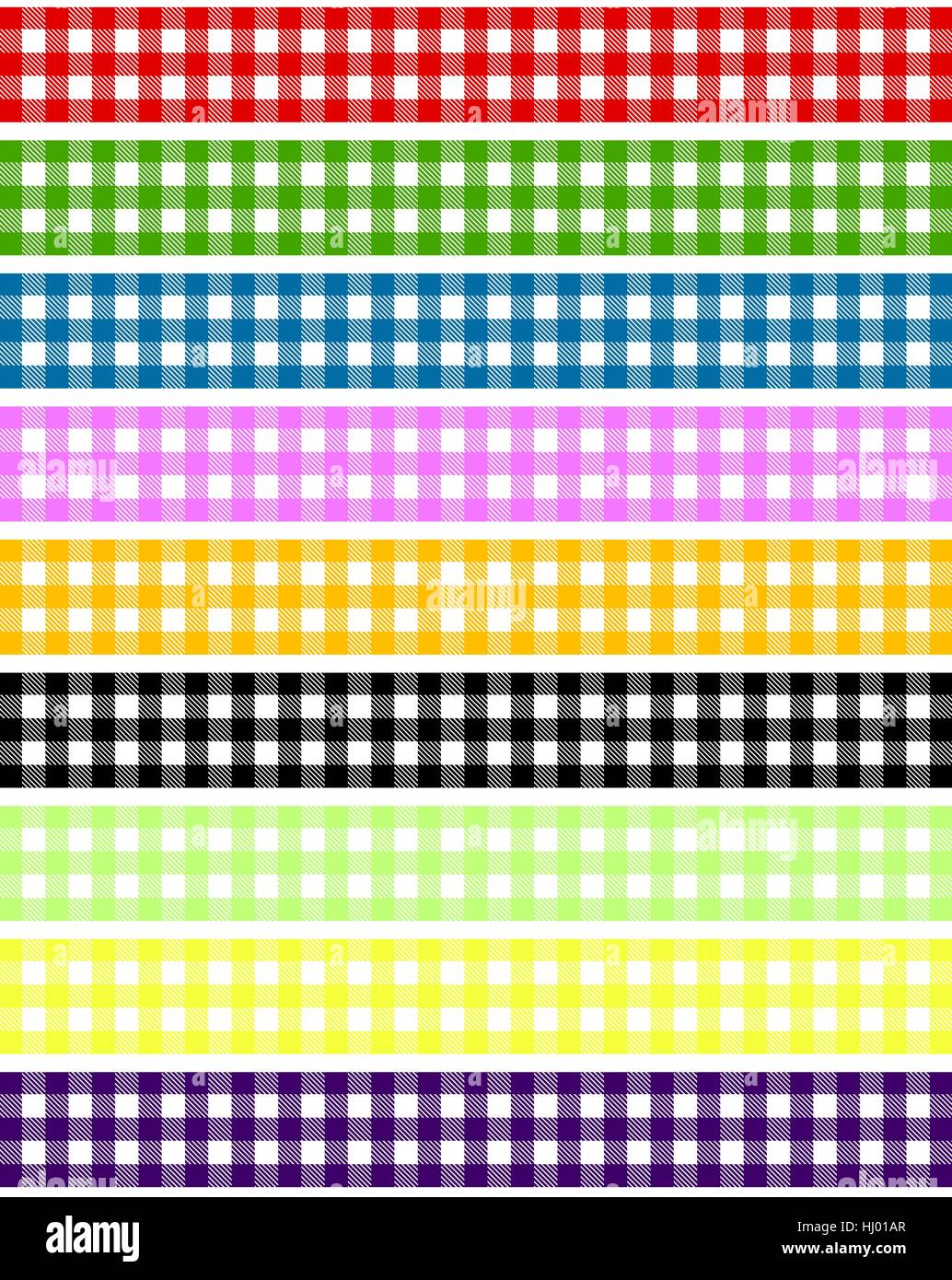 tablecloths strip in 9 colors Stock Photo - Alamy