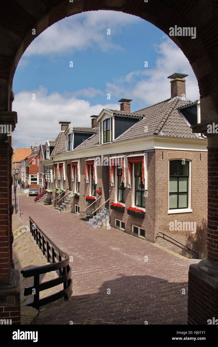 arc, netherlands, arcs, circular arc, street, road, building, brick ...