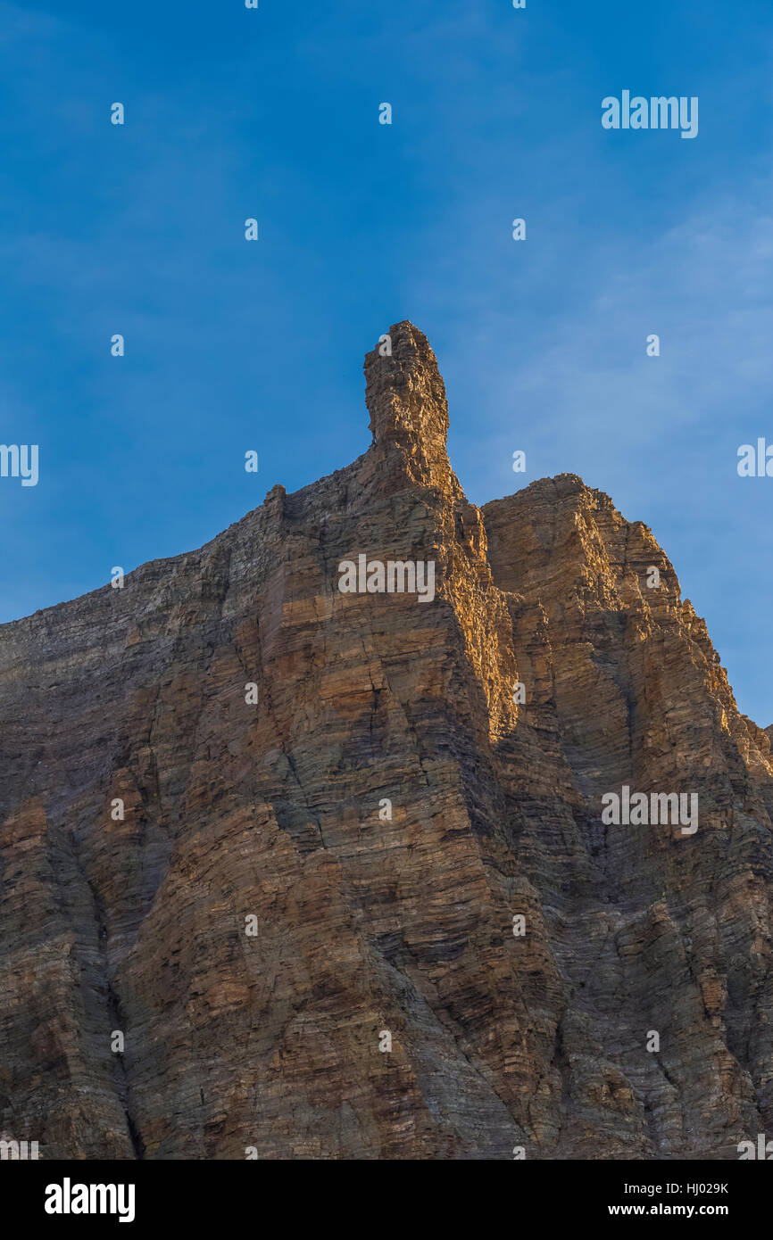 Glacier-carved cliffs of Jeff Davis Peak, the third highest mountain in ...