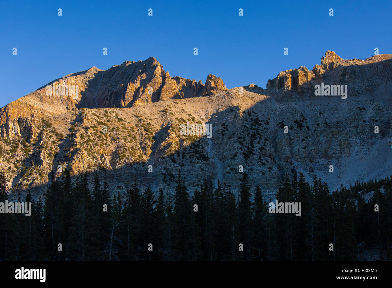 Jeff Davis Peak, the rugged, third-highest peak in Nevada, viewed in ...