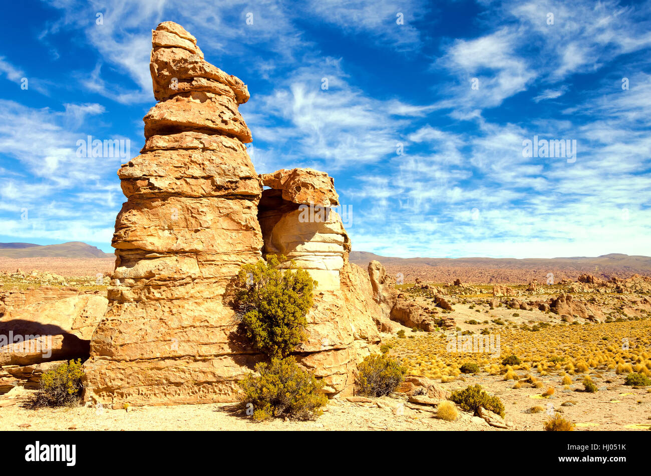 Landscape view of the Valley of the Rocks near Uyuni, Bolivia Stock ...